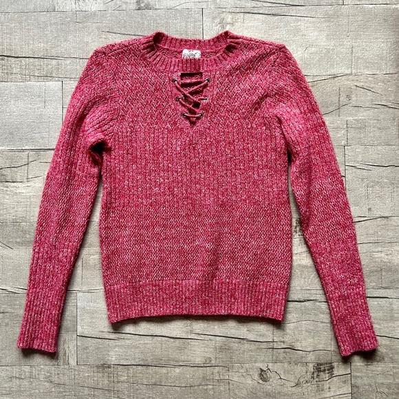 Hippie Rose | Sweaters | Hippie Rose Boho Red Pink Marled Long Sleeve ...
